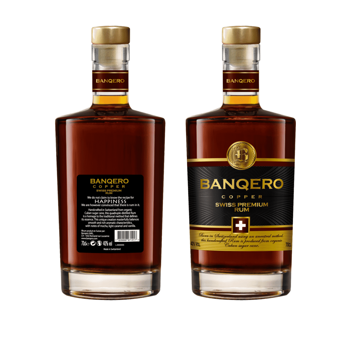 Brauner Rum 100% in der Schweiz hergestellt - BANQERO Copper