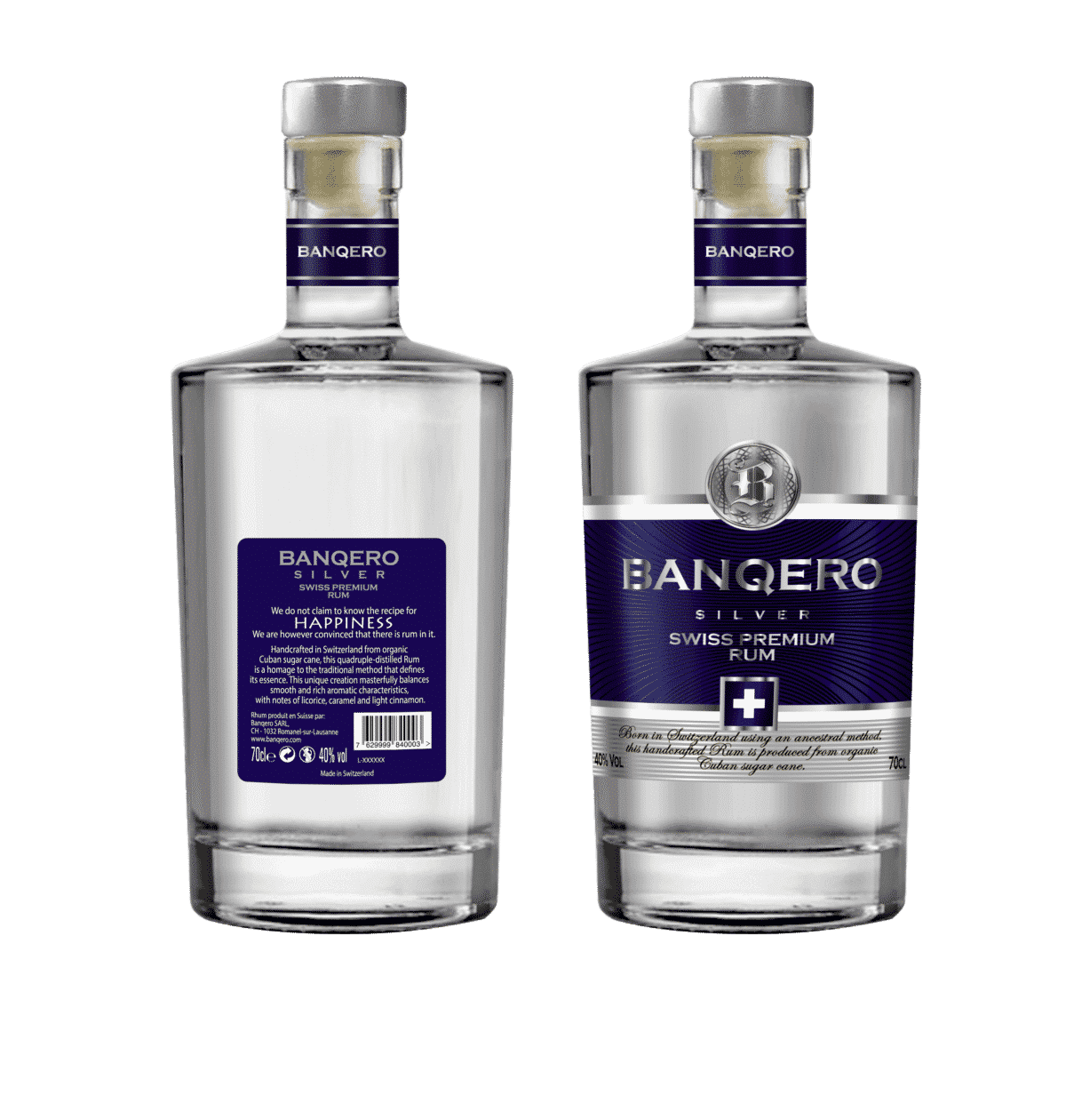 Rhum Blanc de fabrication 100% Suisse - BANQERO Silver